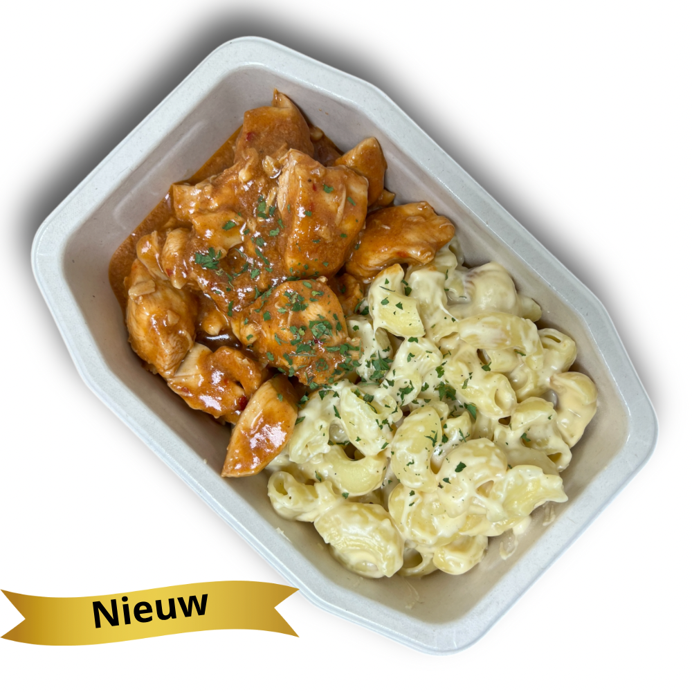 The Goody Foody | Bbq chicken met Mac & Cheese - Meal Prep Maaltijd